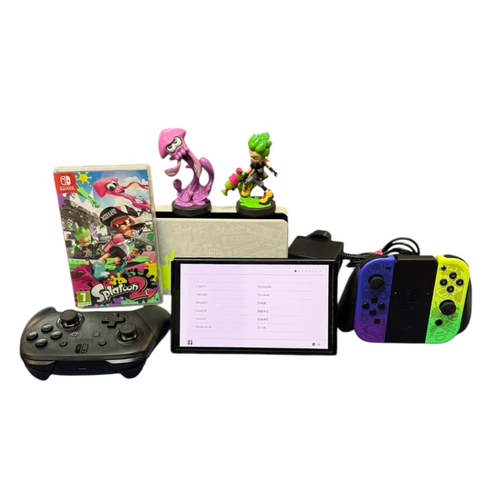 Pre-owned Splatoon Edition OLED Switch Bundle - Own4Less